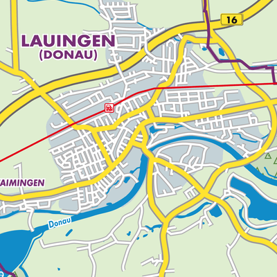 Lauingen (Donau) - Stadtpläne und Landkarten